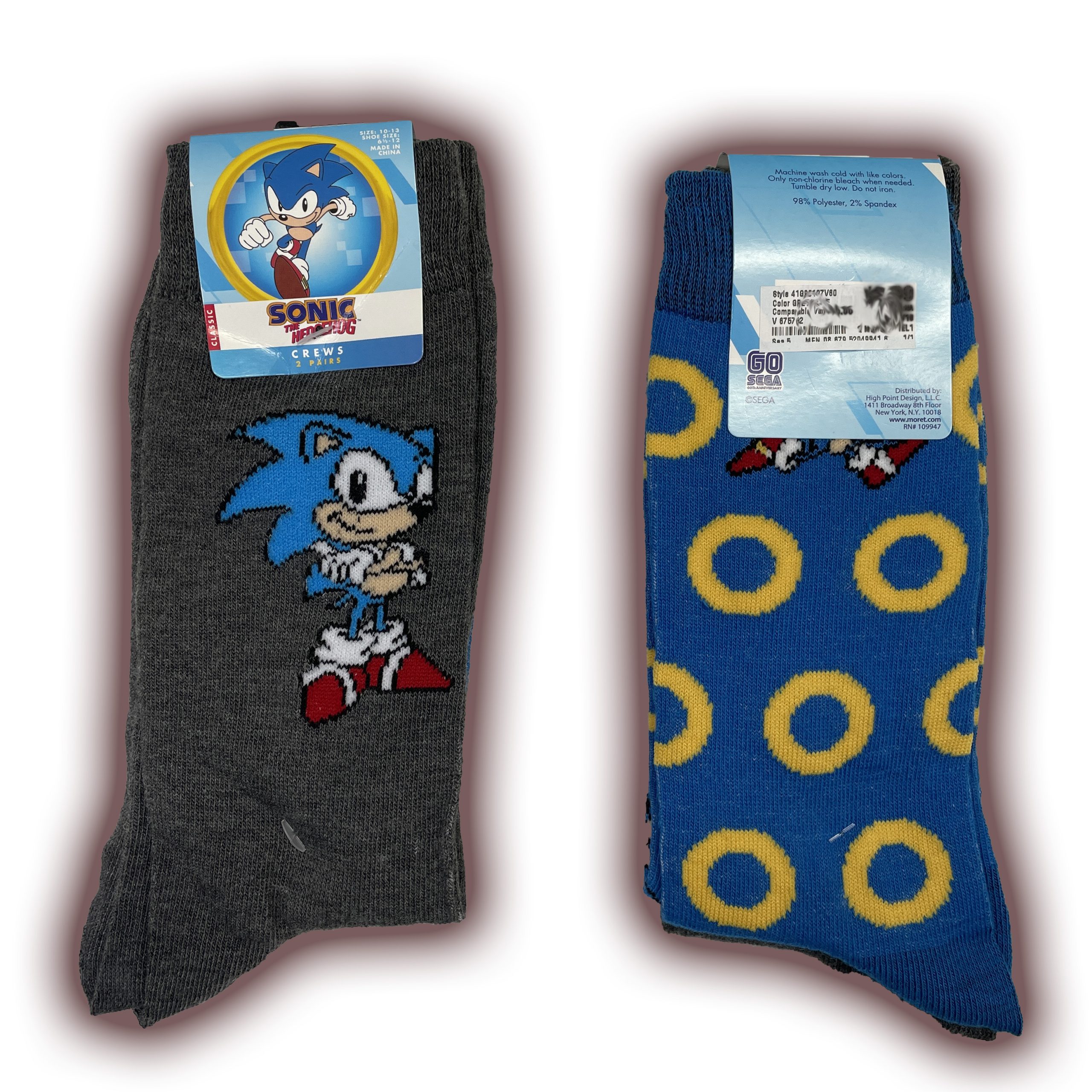 Sonic the Hedgehog Socks – 2 Pairs – MostlySocks.com