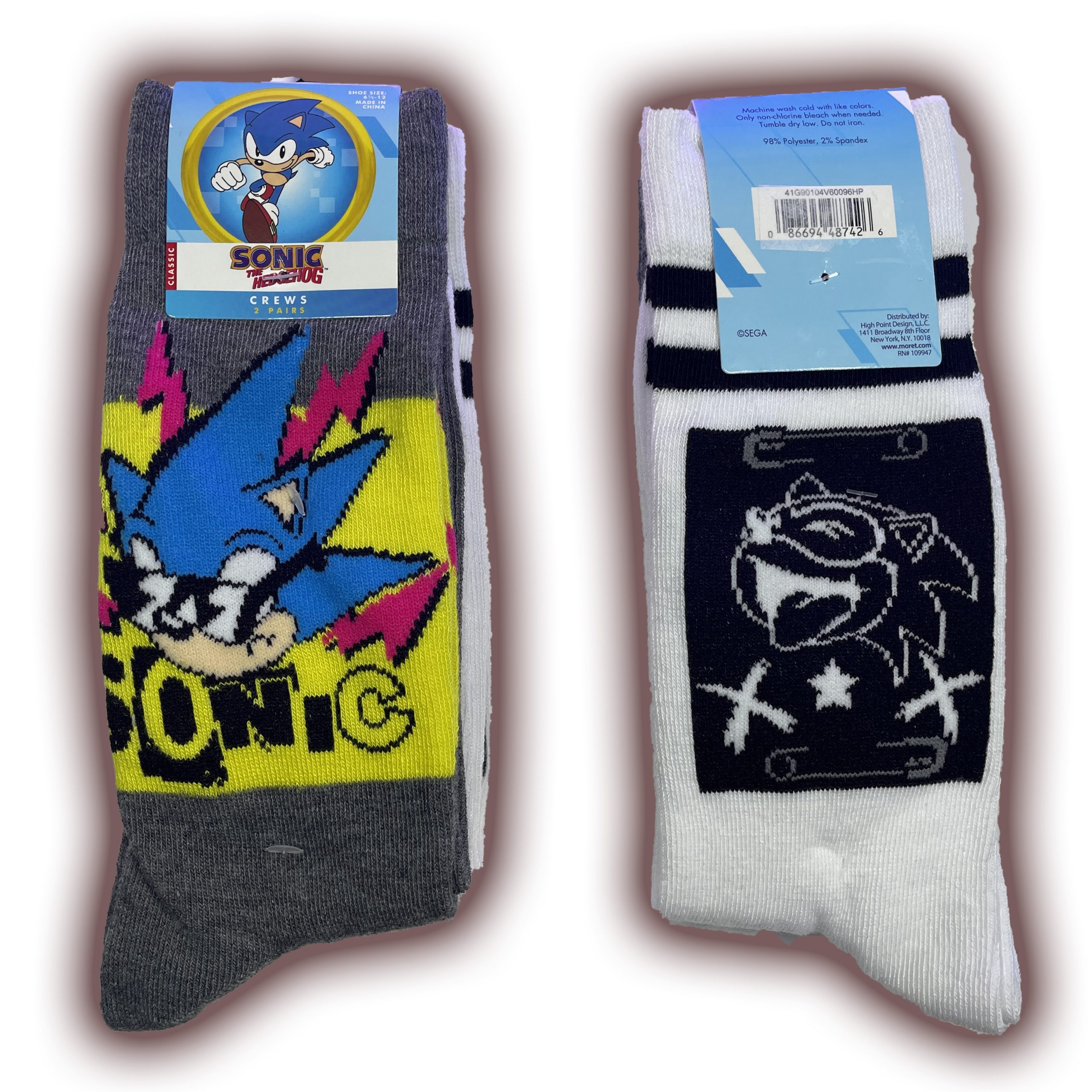 Sonic the Hedgehog Socks – 2 Pairs – MostlySocks.com