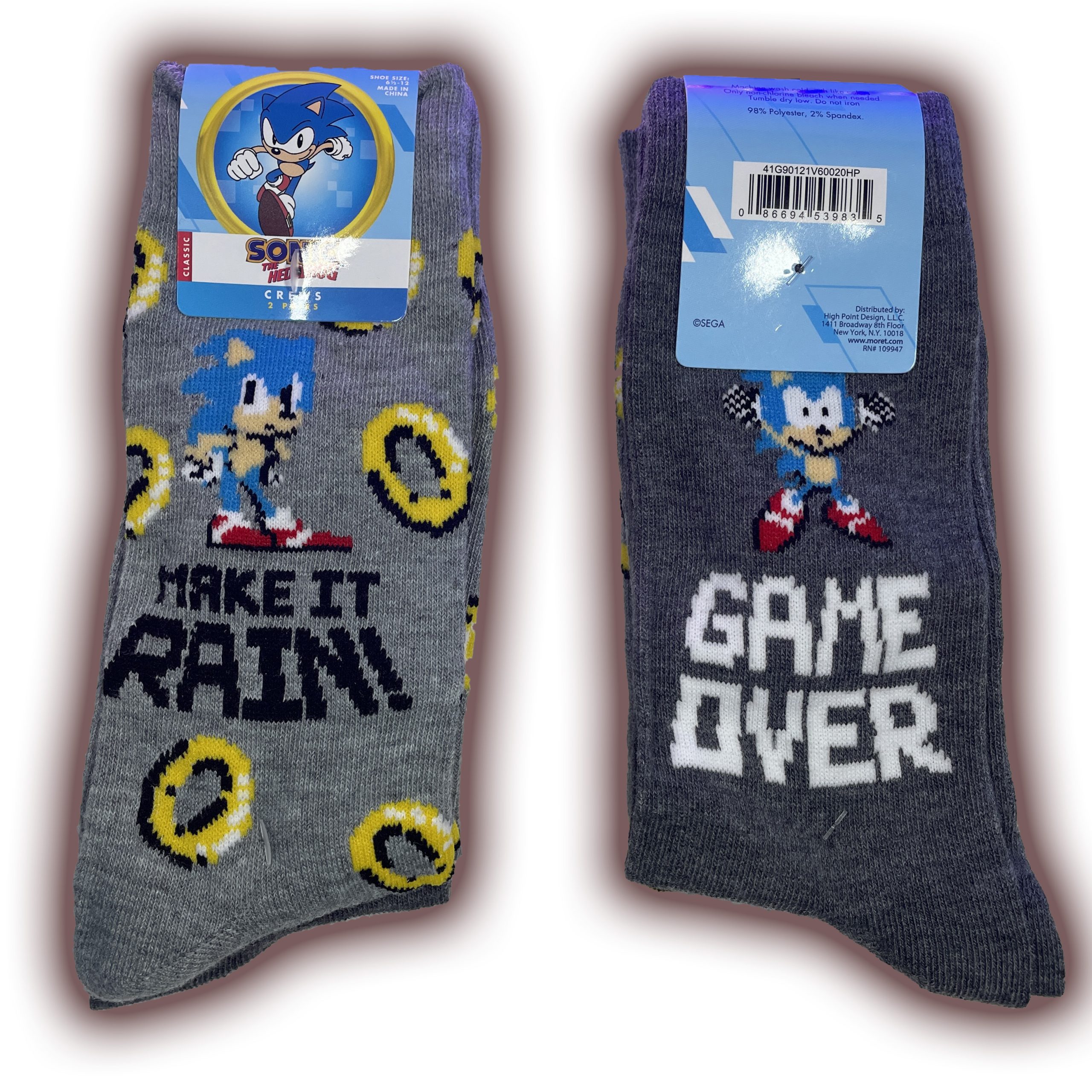 Sonic the Hedgehog Socks – 2 Pairs – MostlySocks.com