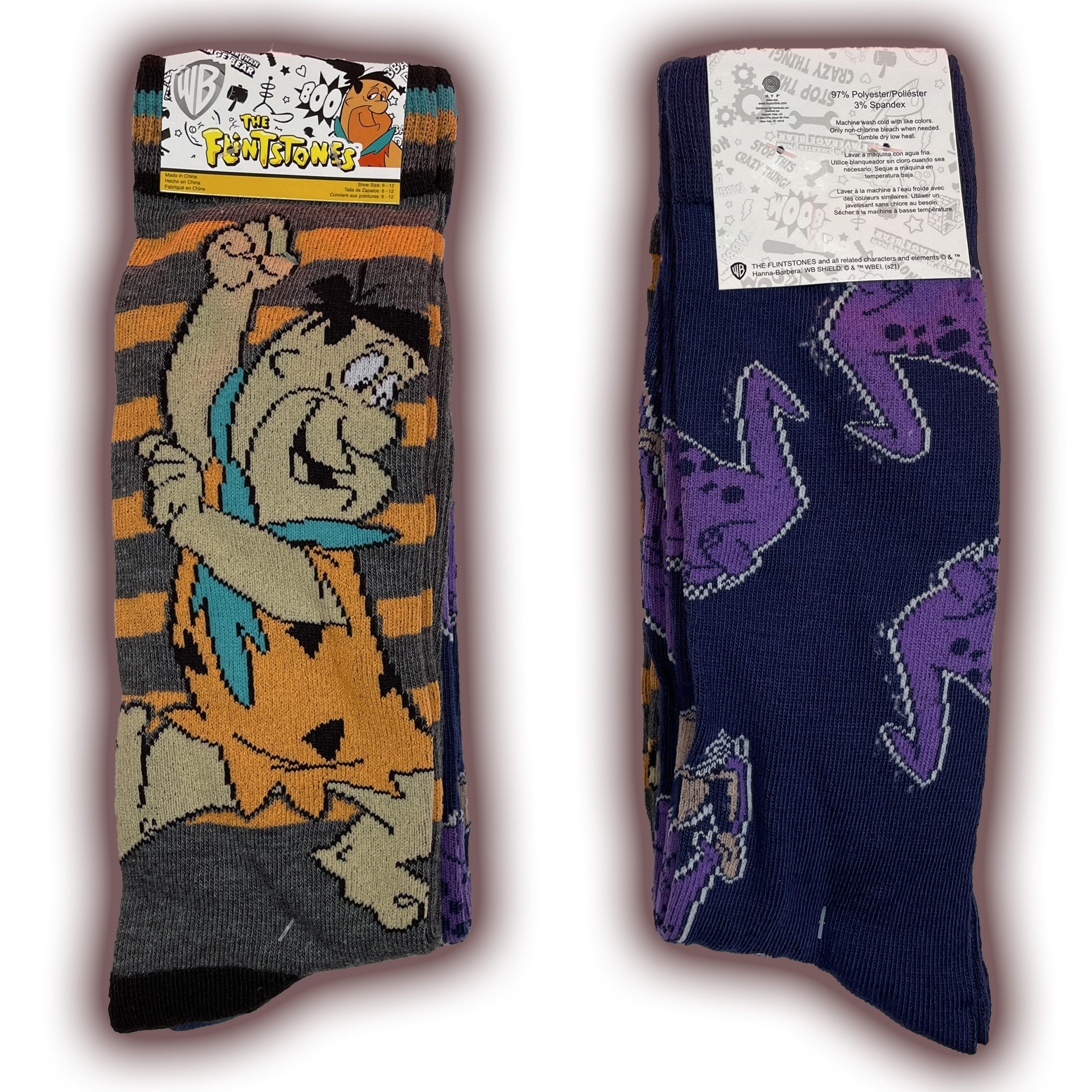 The Flintstones Socks – 2 Pairs – MostlySocks.com